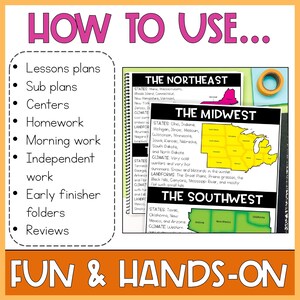 US Geography Worksheets | 5 Regions of the United States Lessons and ...