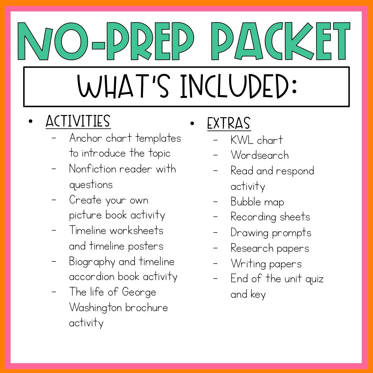 2nd 3rd Grade George Washington History Lessons, Activities ...