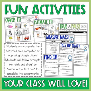 Measurement Digital Activities | Digital Weight Mass Worksheets Google ...