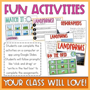 Landforms Bodies of Water Digital Activities - 2nd & 3rd Grade ...