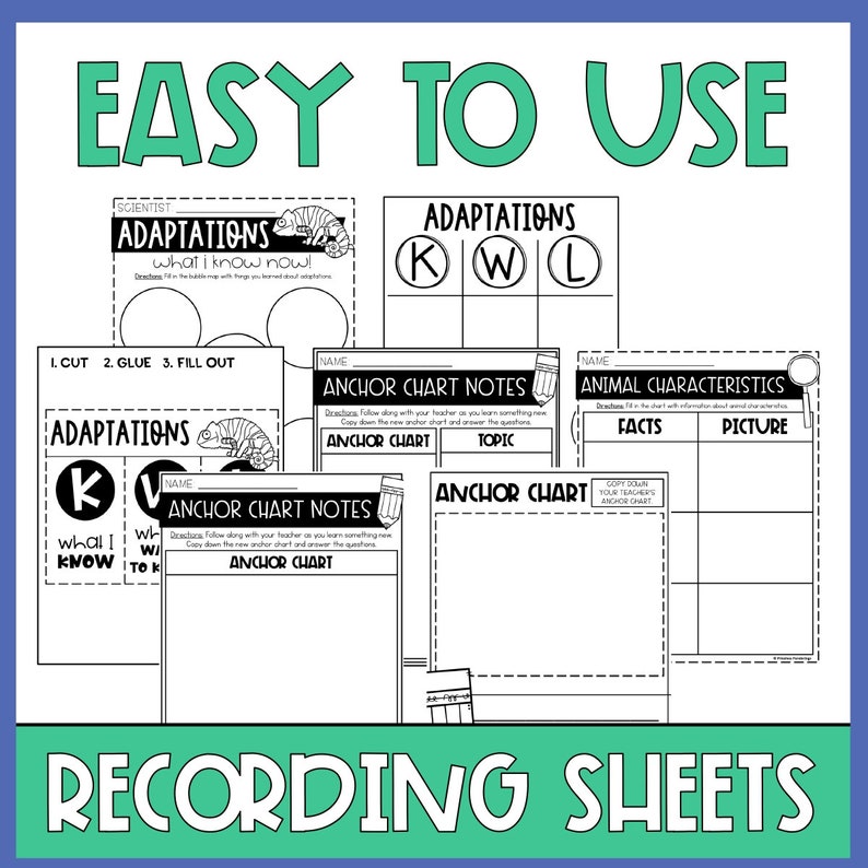 Animal Adaptations Science Anchor Charts and Life Science Posters for ...