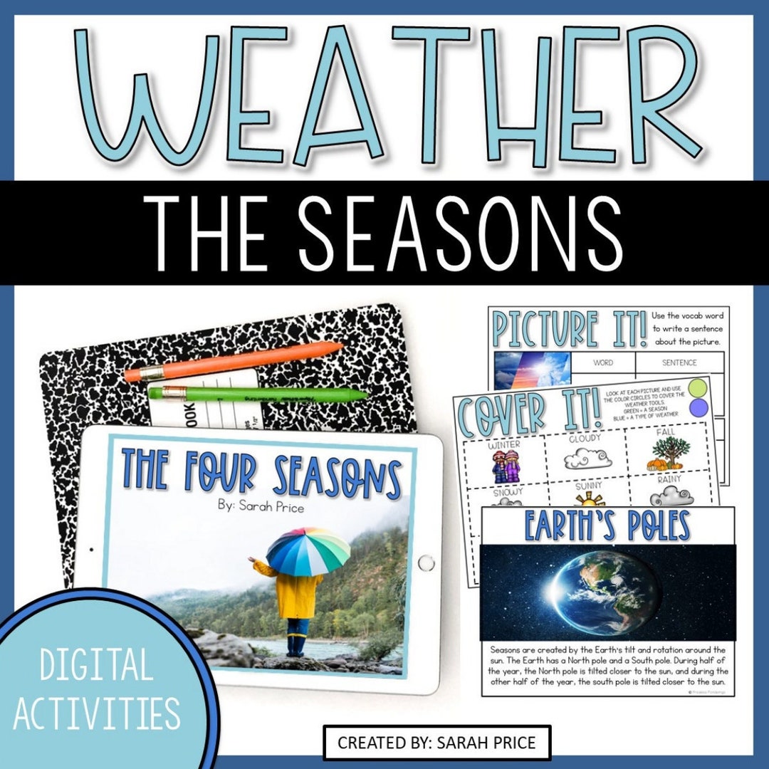 Types of Weather Four Seasons Activities - 2nd & 3rd Grade Digital ...