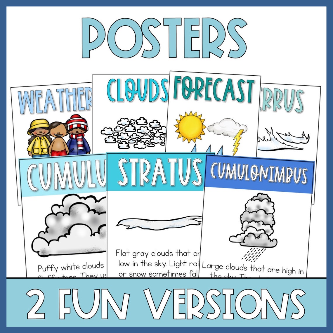 Types of Clouds Science Anchor Charts and Science Posters - Etsy