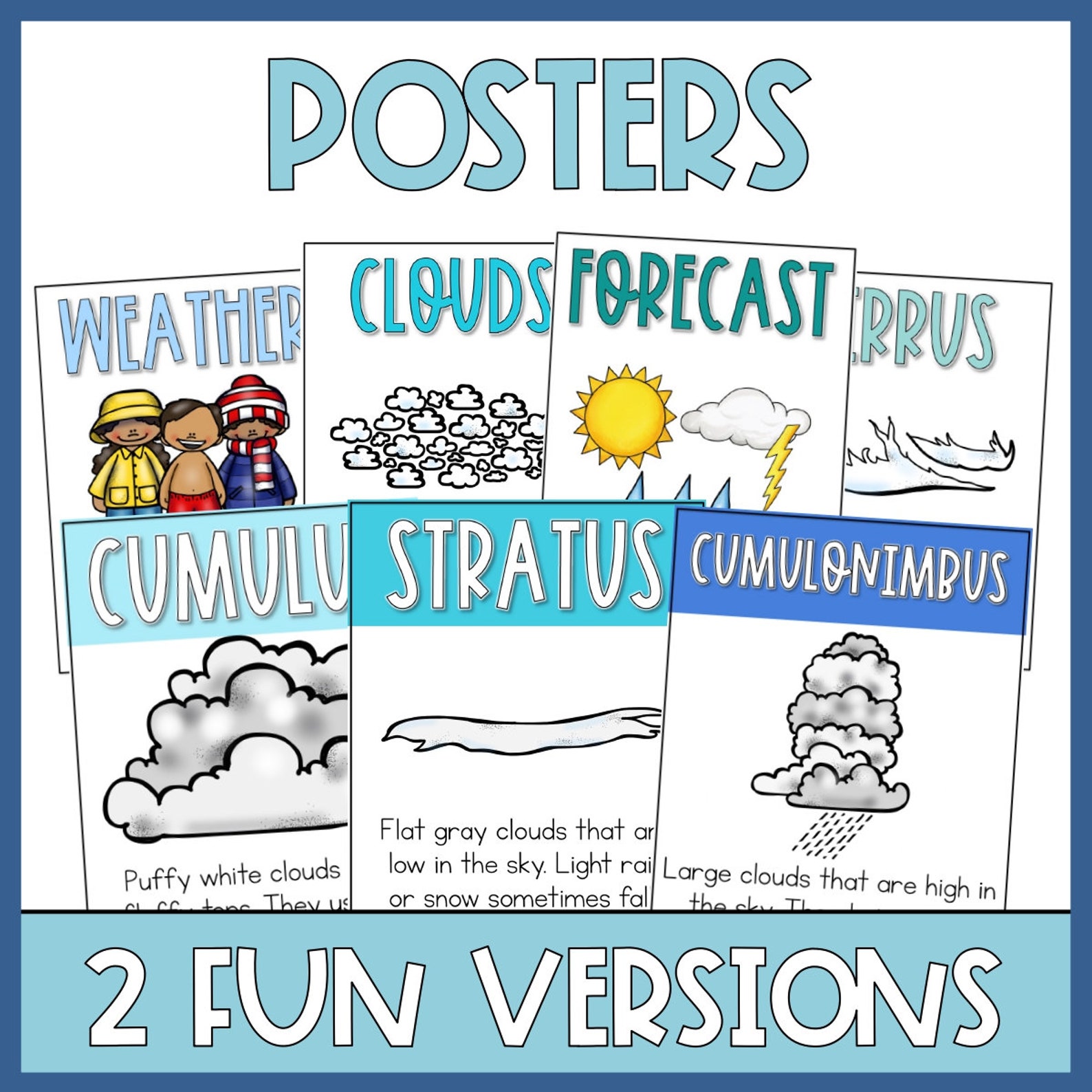 Types of Clouds Science Anchor Charts and Science Posters - Etsy