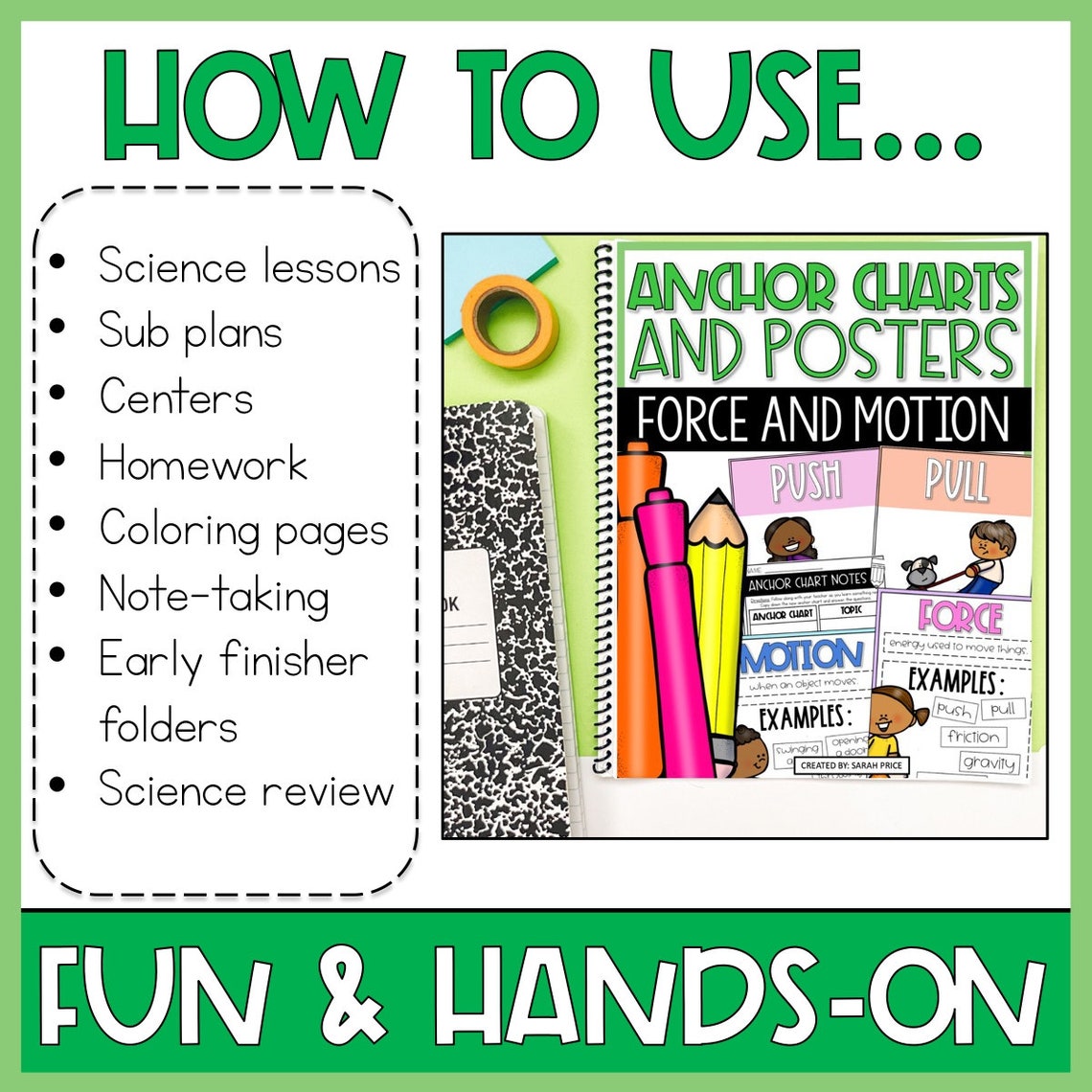 Force and Motion Anchor Charts and Science Posters - Etsy