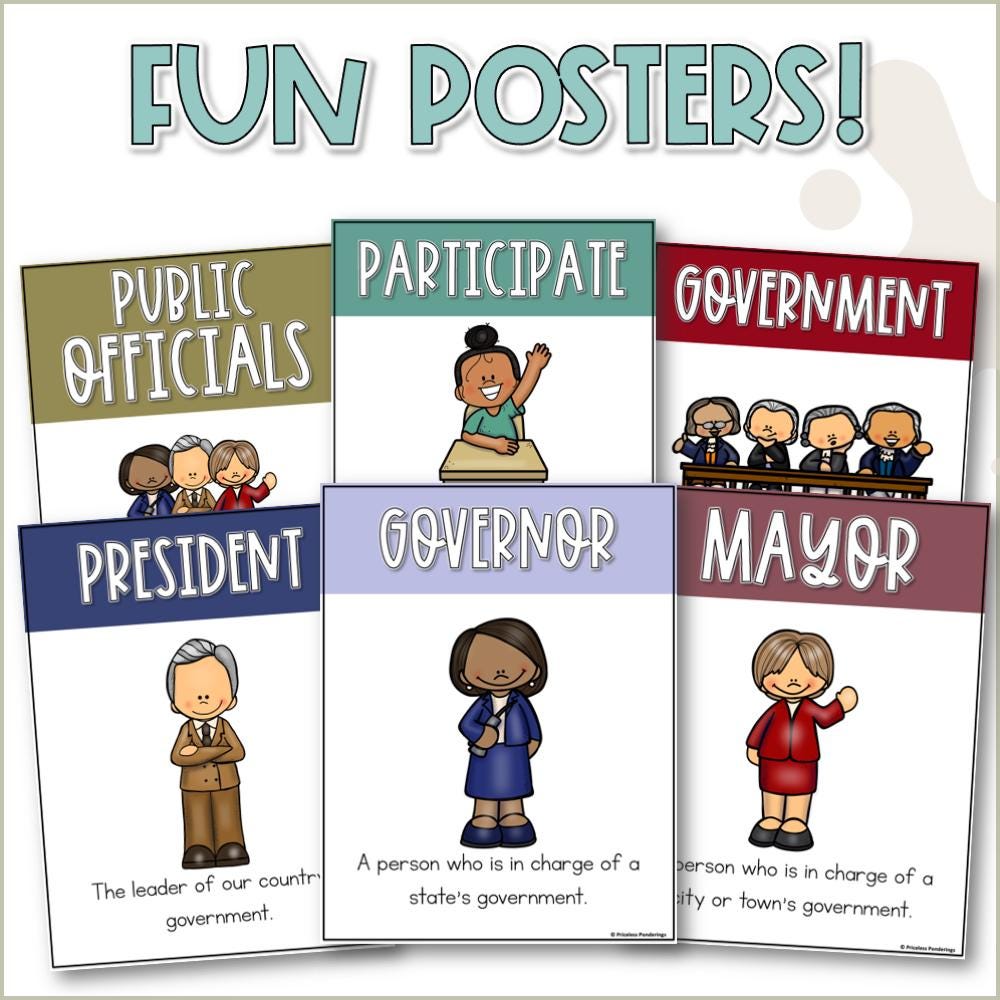 2nd Grade Social Studies Posters | Public Officials and Government ...