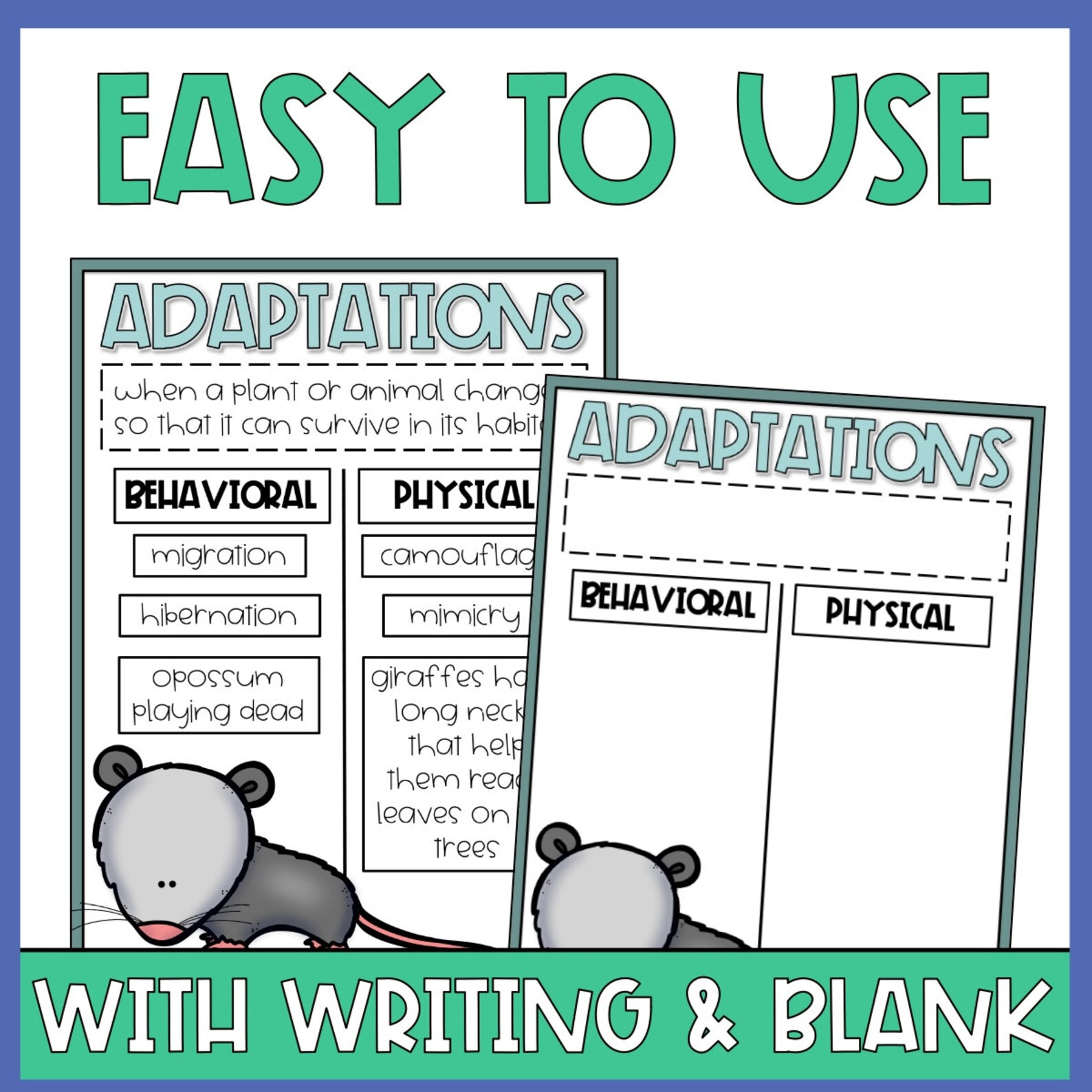 Animal Adaptations Science Anchor Charts and Life Science Posters for ...