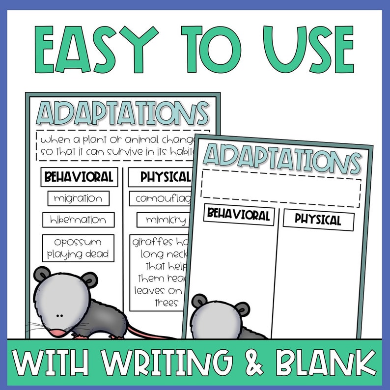 Animal Adaptations Science Anchor Charts and Life Science Posters for ...