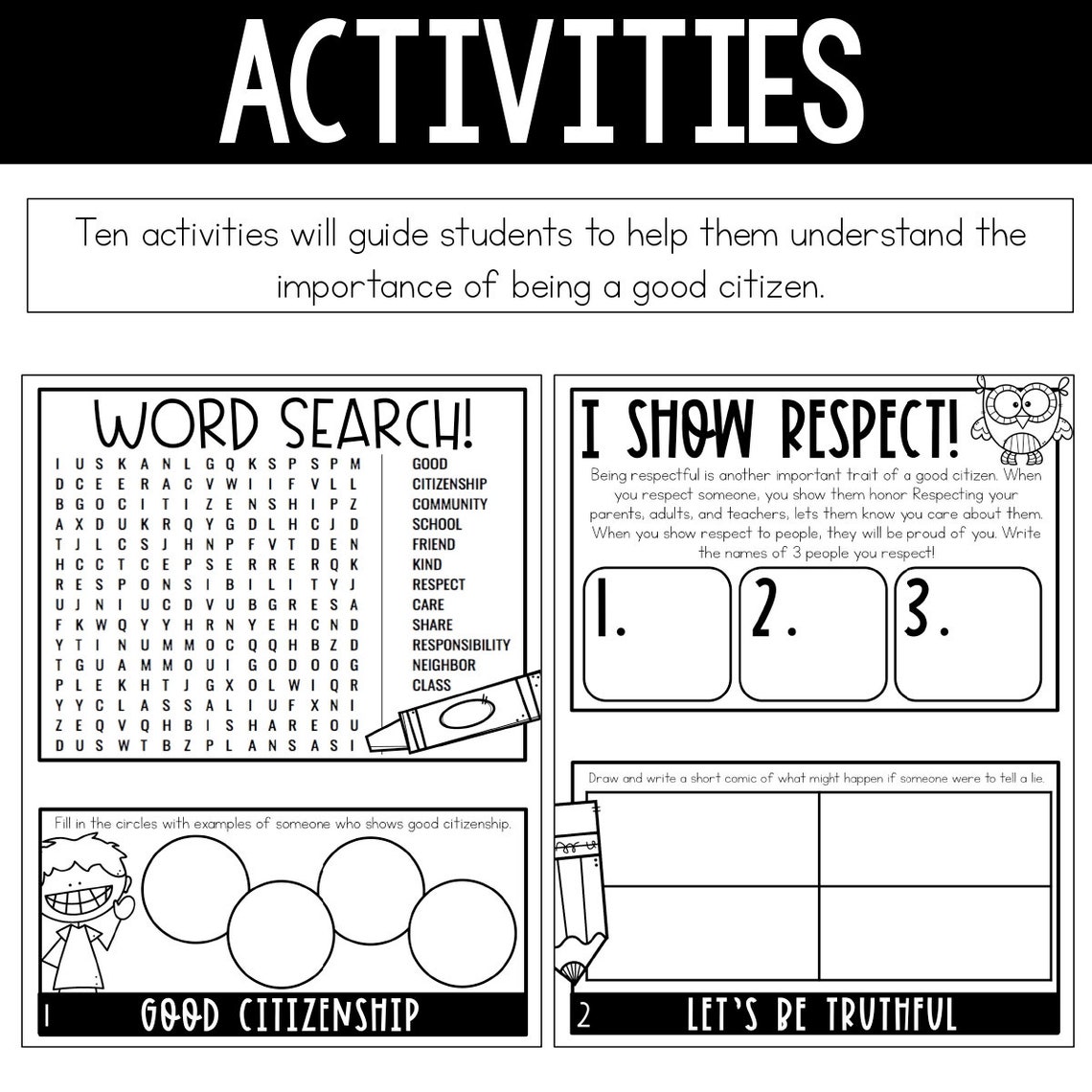Good Citizenship Flipbook Activities - 2nd 3rd Grade Social Studies ...