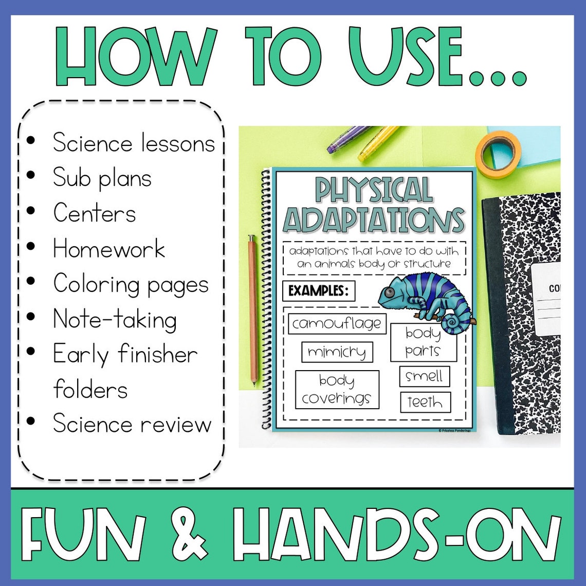 Animal Adaptations Science Anchor Charts and Life Science Posters for ...