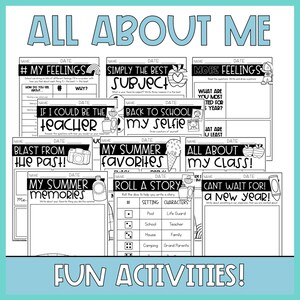 All About Me Worksheets for Back to School Activities - Etsy