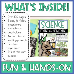 1st 2nd Grade Life Science Living Non-living Things Activities Lessons ...