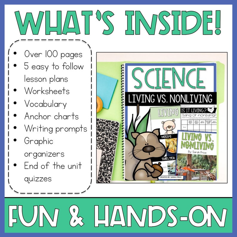 1st 2nd Grade Life Science Living Non-living Things Activities Lessons ...