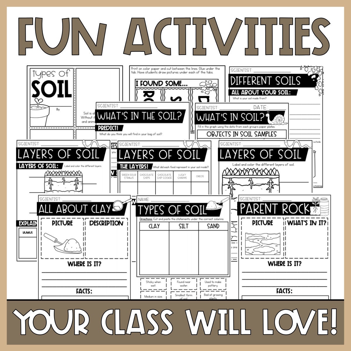 2nd and 3rd Grade Earth Science Worksheets - Types of Soil Activities ...