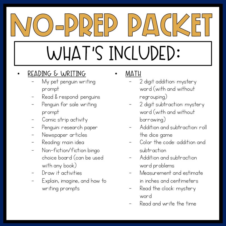 2nd 3rd Grade Penguin Activities January Science, Math & Literacy ...