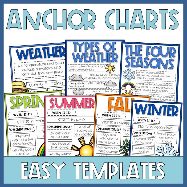 Types of Weather & Four Seasons Activities - 2nd and 3rd Grade Earth ...
