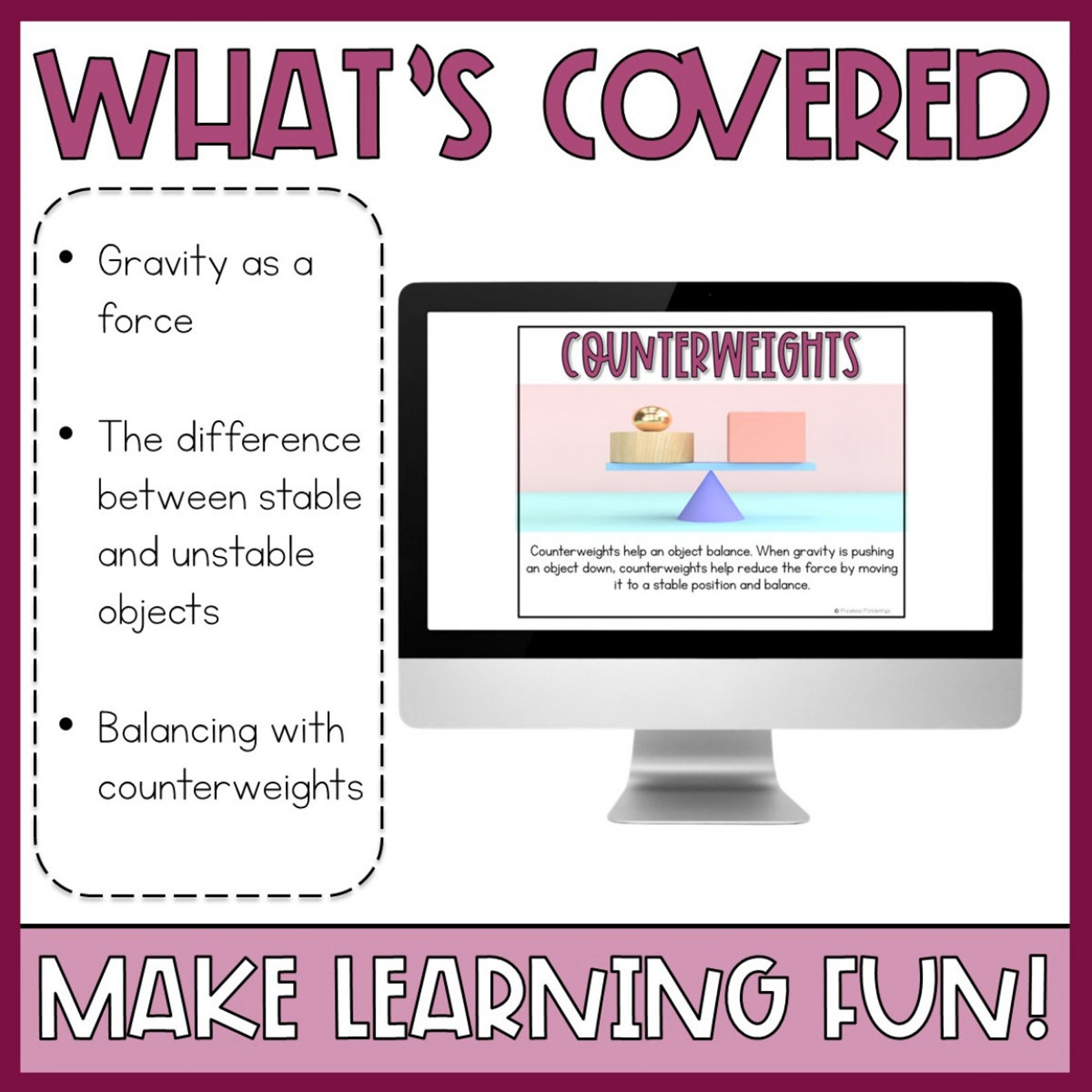 Balance Gravity - 2nd & 3rd Grade Science Digital Activities - Etsy