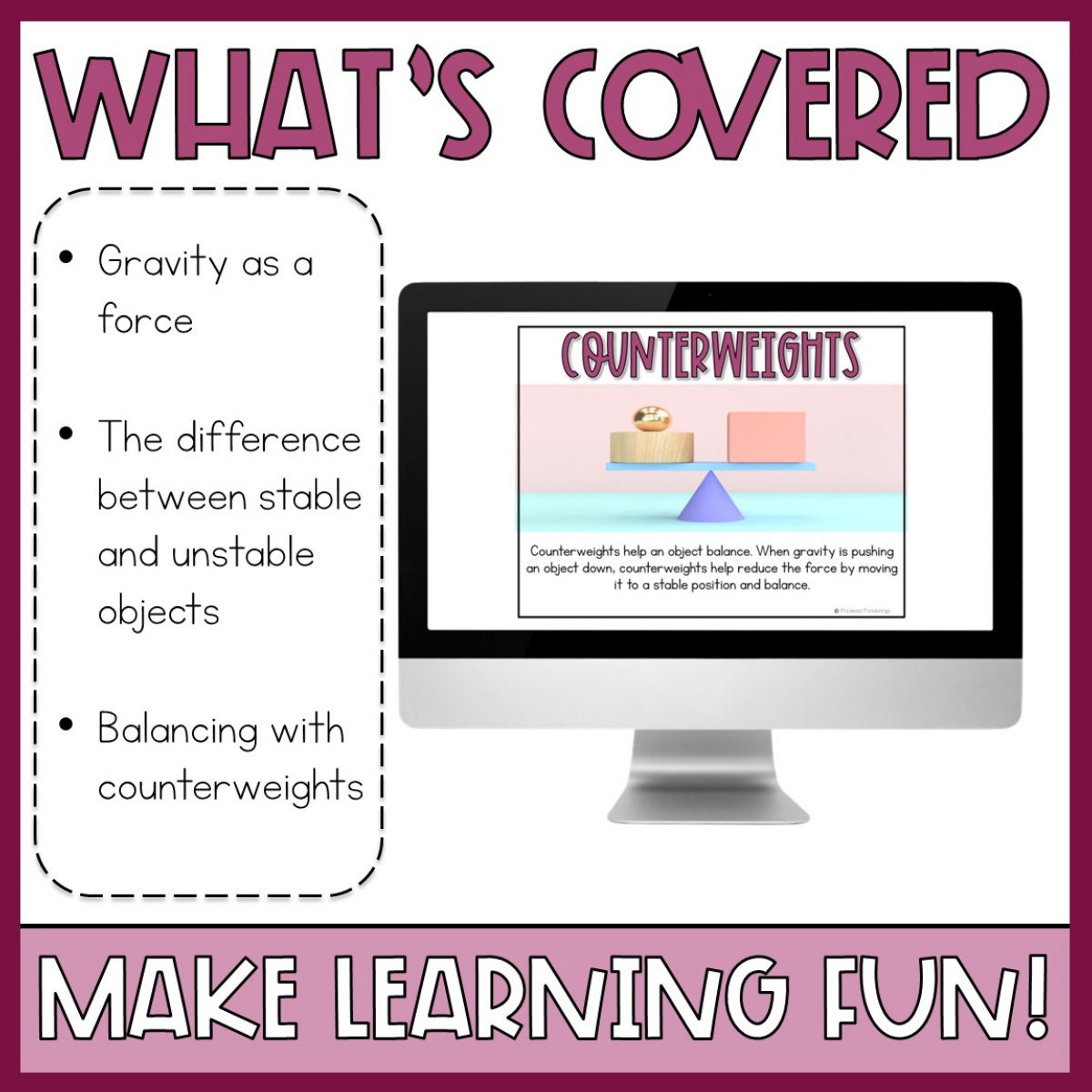 Balance Gravity - 2nd & 3rd Grade Science Digital Activities - Etsy