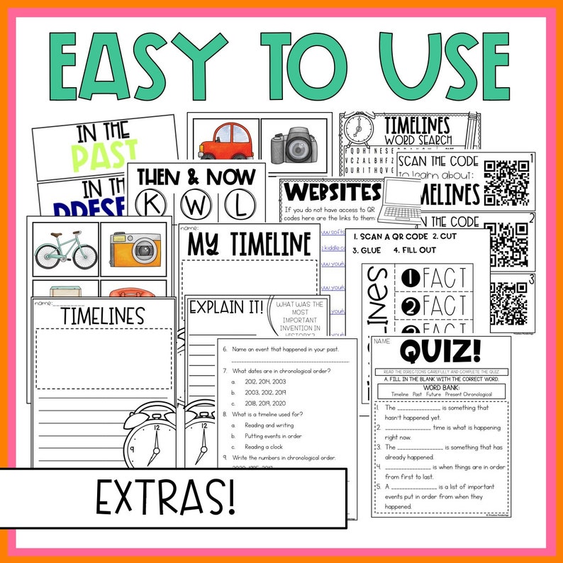 Timelines Then and Now Activities for Social Studies - Etsy