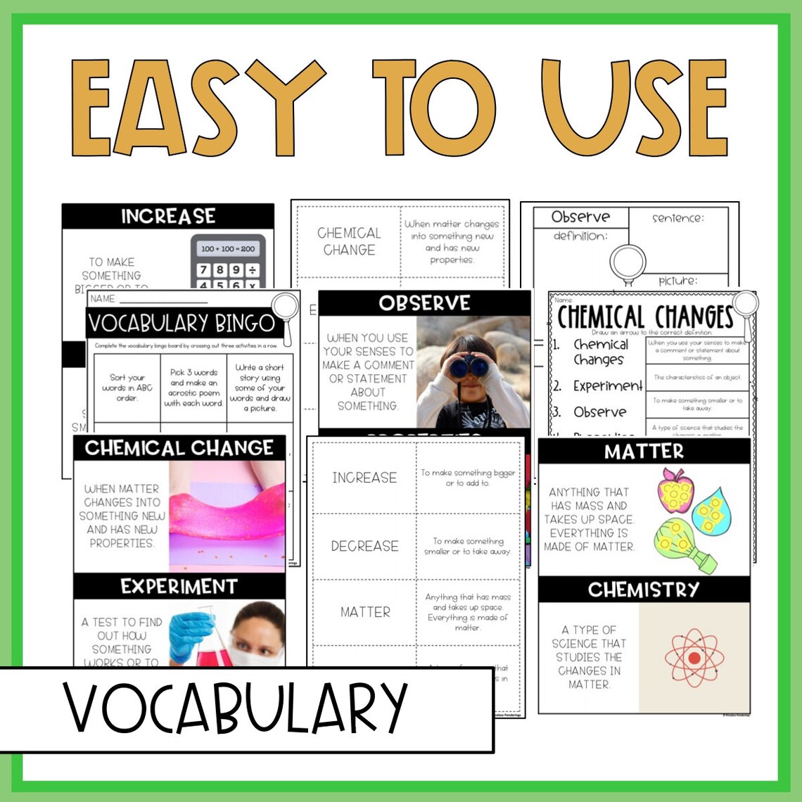 Chemical Changes Activities and Interactive Notebook Materials - Etsy