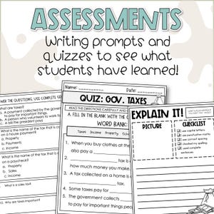 Taxes Activities for Elementary | Government Activities | Social ...