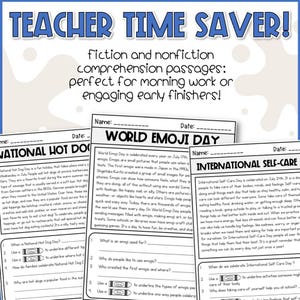 Summer Reading Comprehension Passages for Kids | July Worksheets | 2nd ...