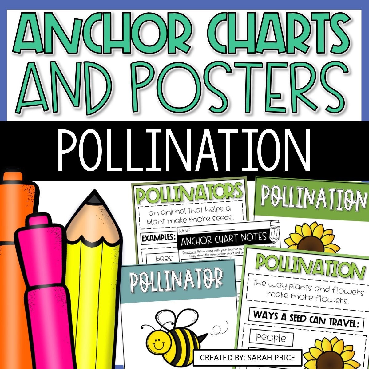 3rd Grade Science Anchor Charts Parts of a Flower and Pollination ...