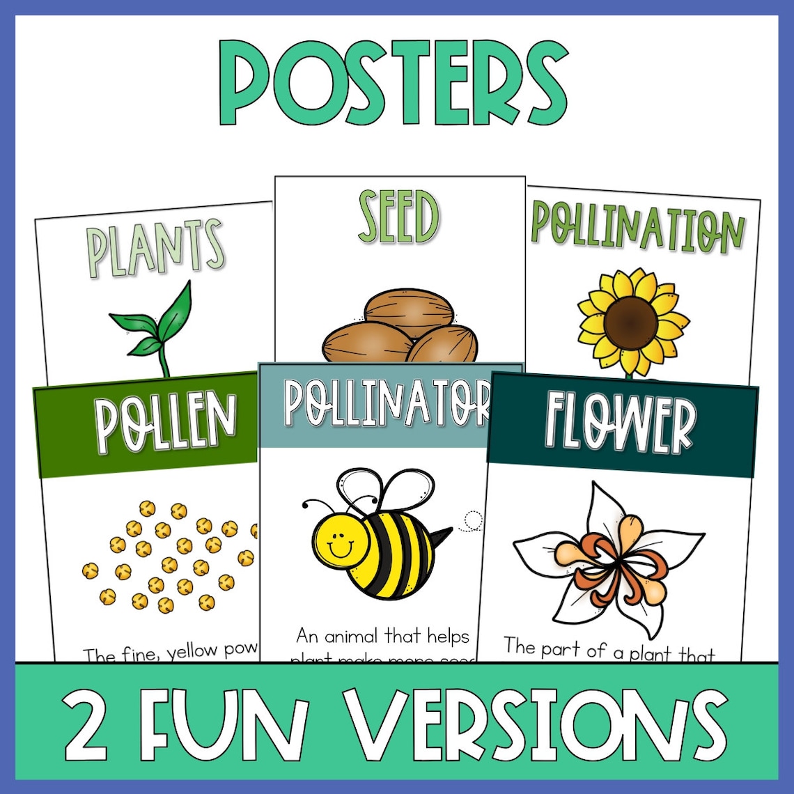 3rd Grade Science Anchor Charts Parts of a Flower and Pollination ...