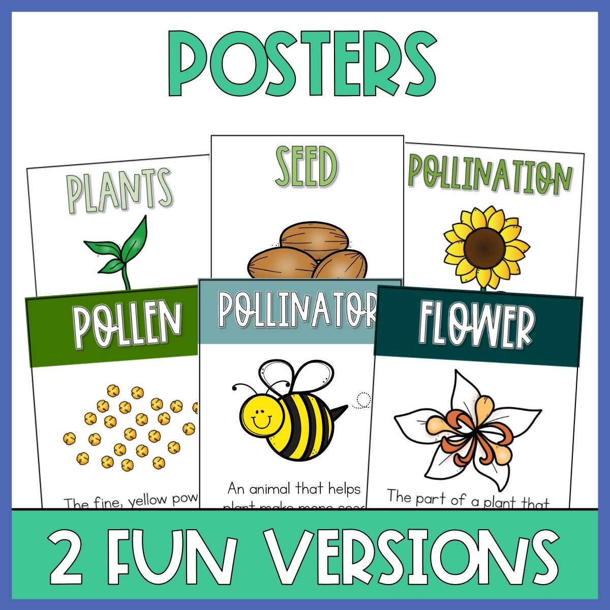 3rd Grade Science Anchor Charts Parts of a Flower and Pollination ...