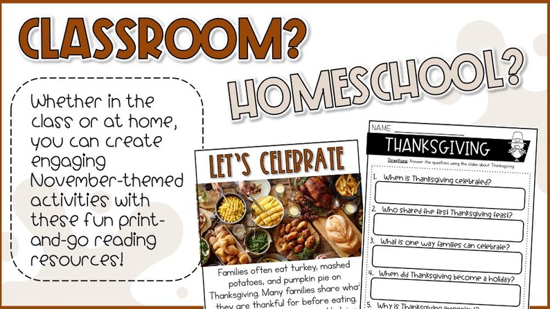 November Reading Passages 2nd Grade | Thanksgiving Comprehension ...