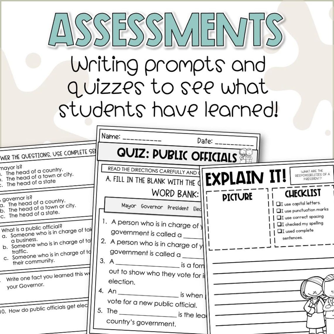 2nd Grade Social Studies Posters | Public Officials and Government ...