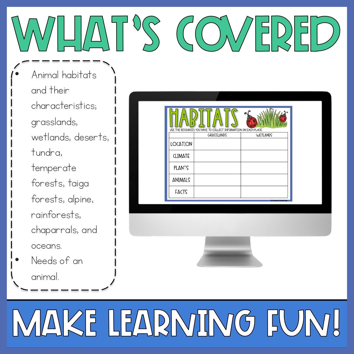 Animal Habitats and Needs Digital Activities - Etsy