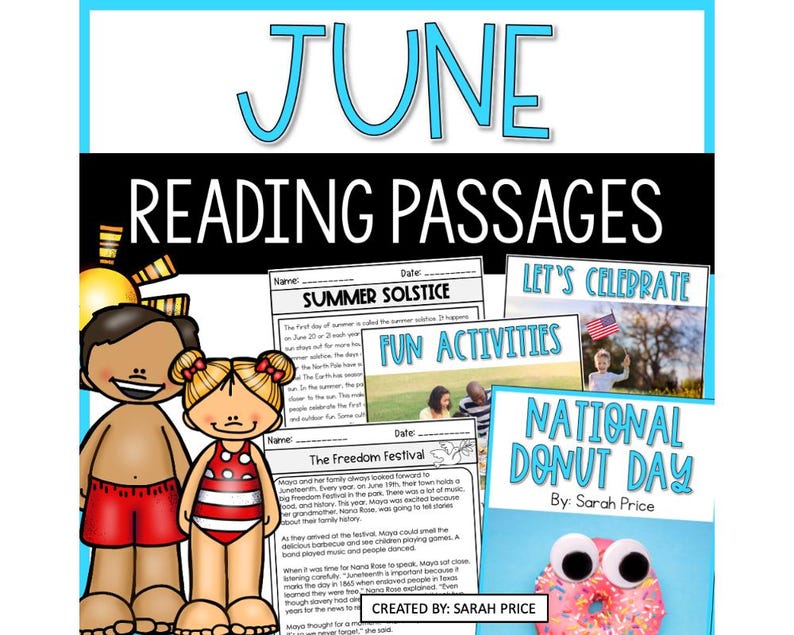 June Reading Comprehension Passages & Activities | 2nd-3rd Grade ...