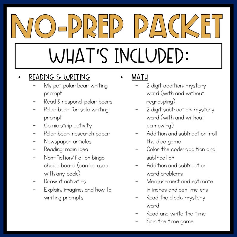 Polar Bear Activities - 2nd 3rd Grade January Science Math ELA ...