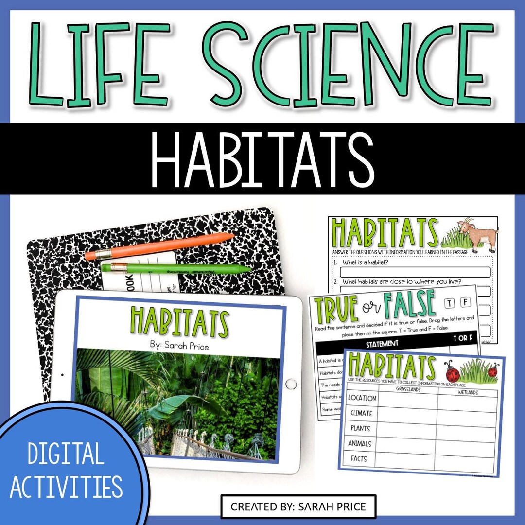 Animal Habitats and Needs Digital Activities - Etsy