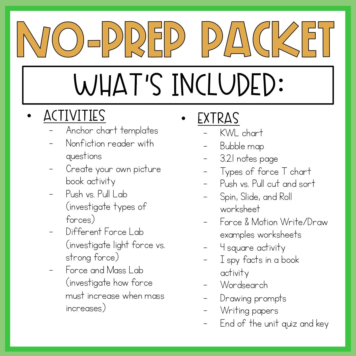 Force and Motion 2nd & 3rd Grade Science Unit Plans: Force and Motion ...