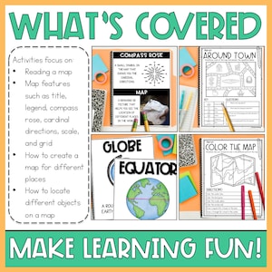 2nd Grade Map Skills and Map Features Worksheets | Reading a Map ...