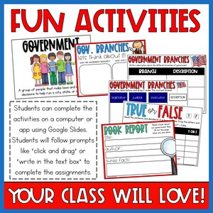 Branches of Government Digital Activities - 2nd, 3rd & 4th Grade Social ...