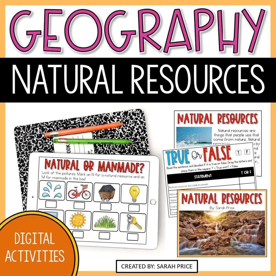 Natural Resources Digital Activities - 2nd Grade Geography Lessons - Etsy
