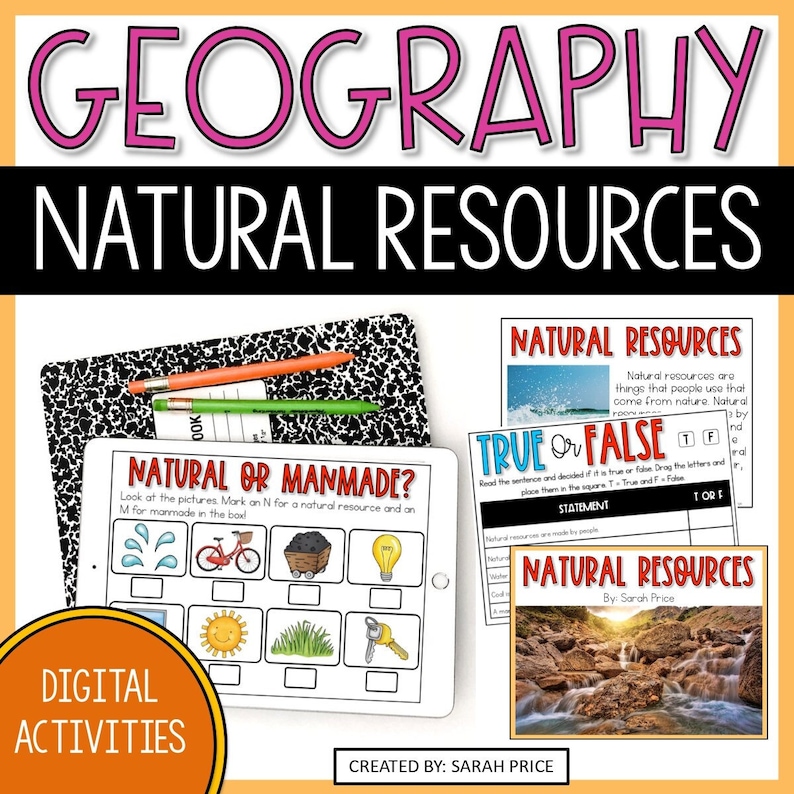 Natural Resources Digital Activities - 2nd Grade Geography Lessons - Etsy