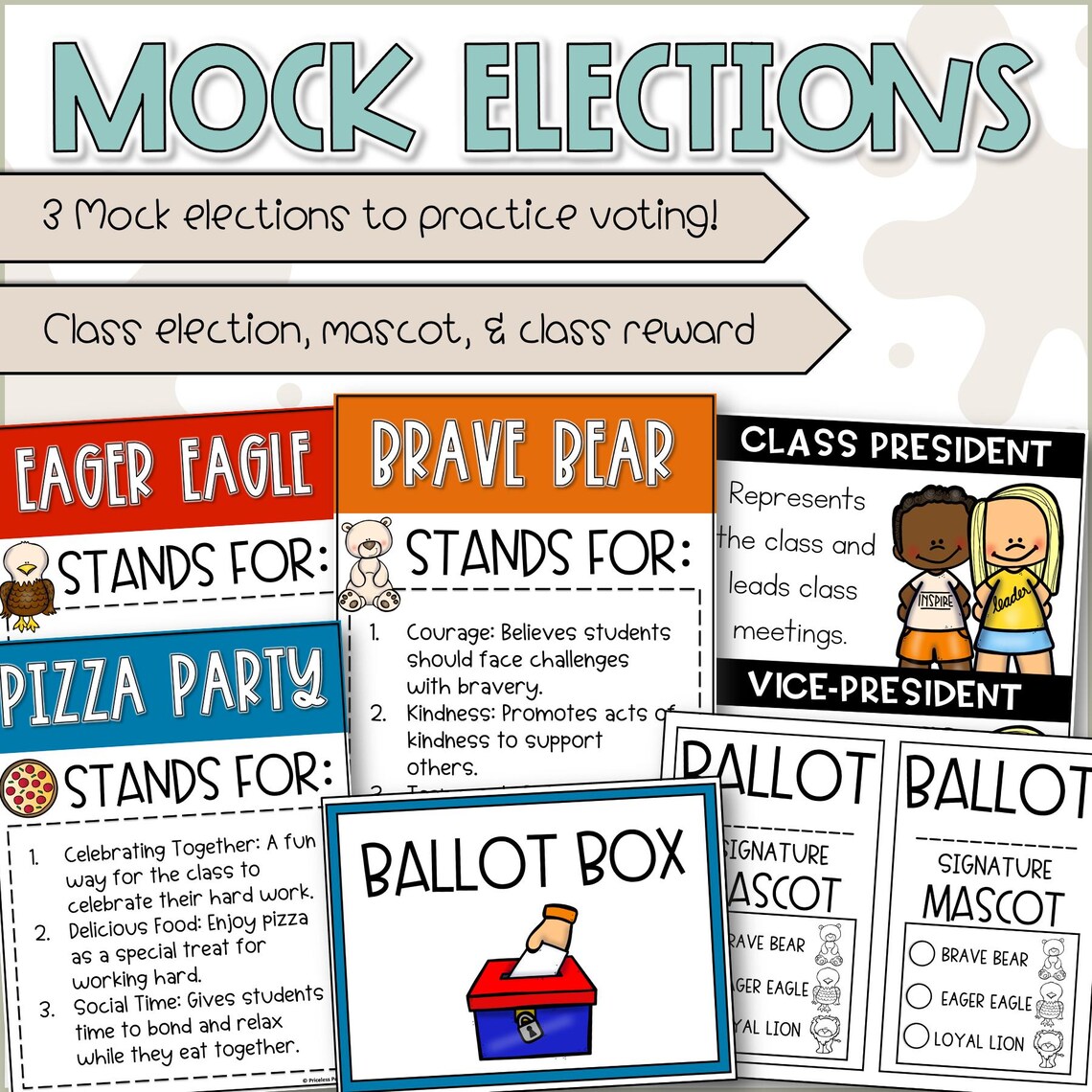 Classroom Mock Election Activities Student Government 2nd 4th Grade ...