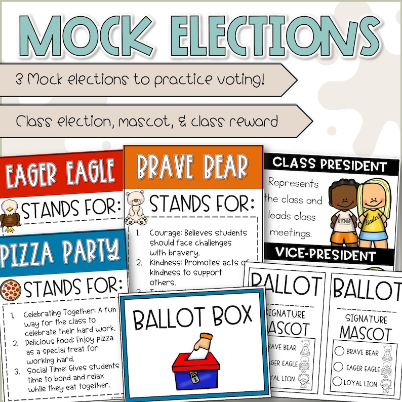 Classroom Mock Election Activities Student Government 2nd 4th Grade ...