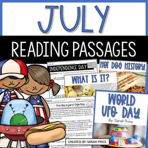 Summer Reading Comprehension Passages for Kids | July Worksheets | 2nd ...