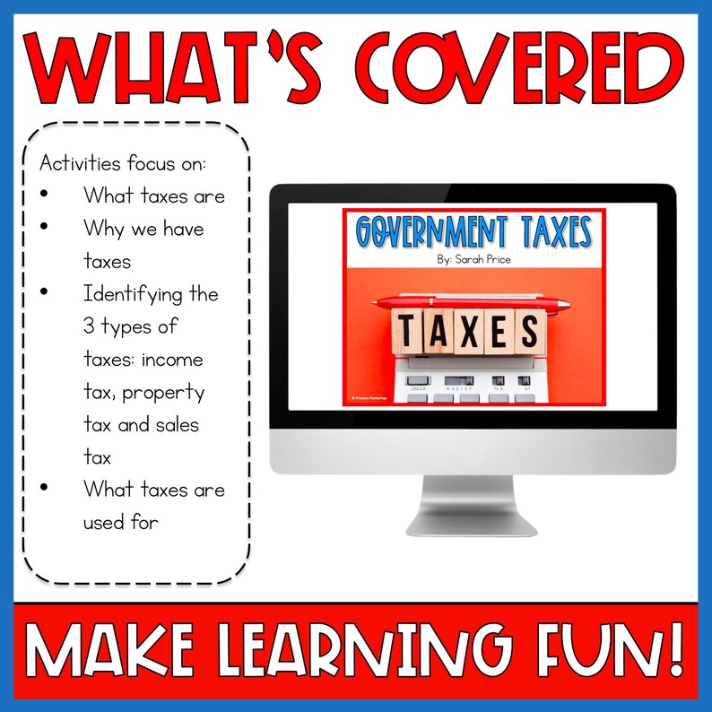 Government Taxes Digital Activities for Kids: Google Slides - Etsy