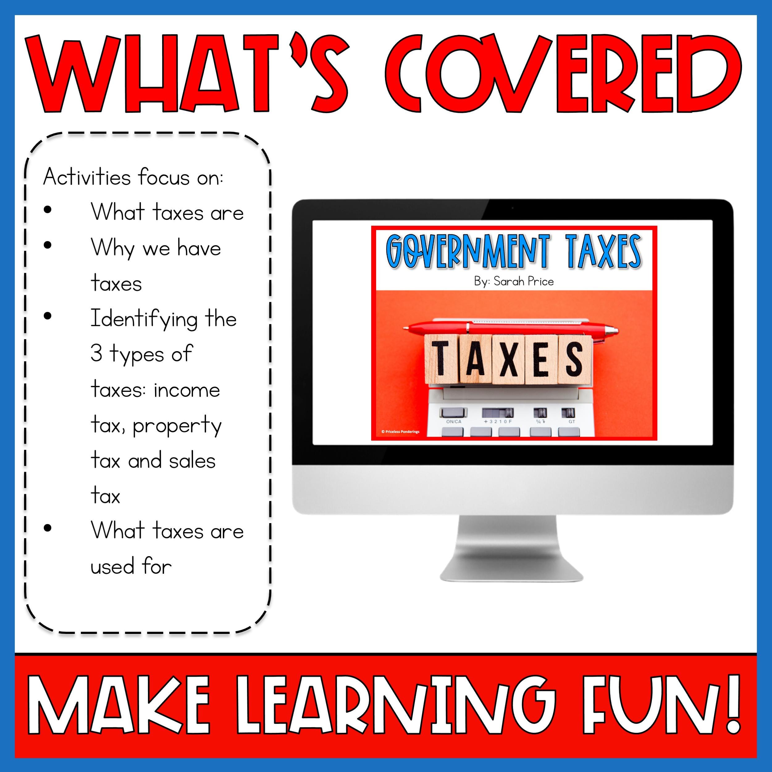 Government Taxes Digital Activities for Kids: Google Slides - Etsy