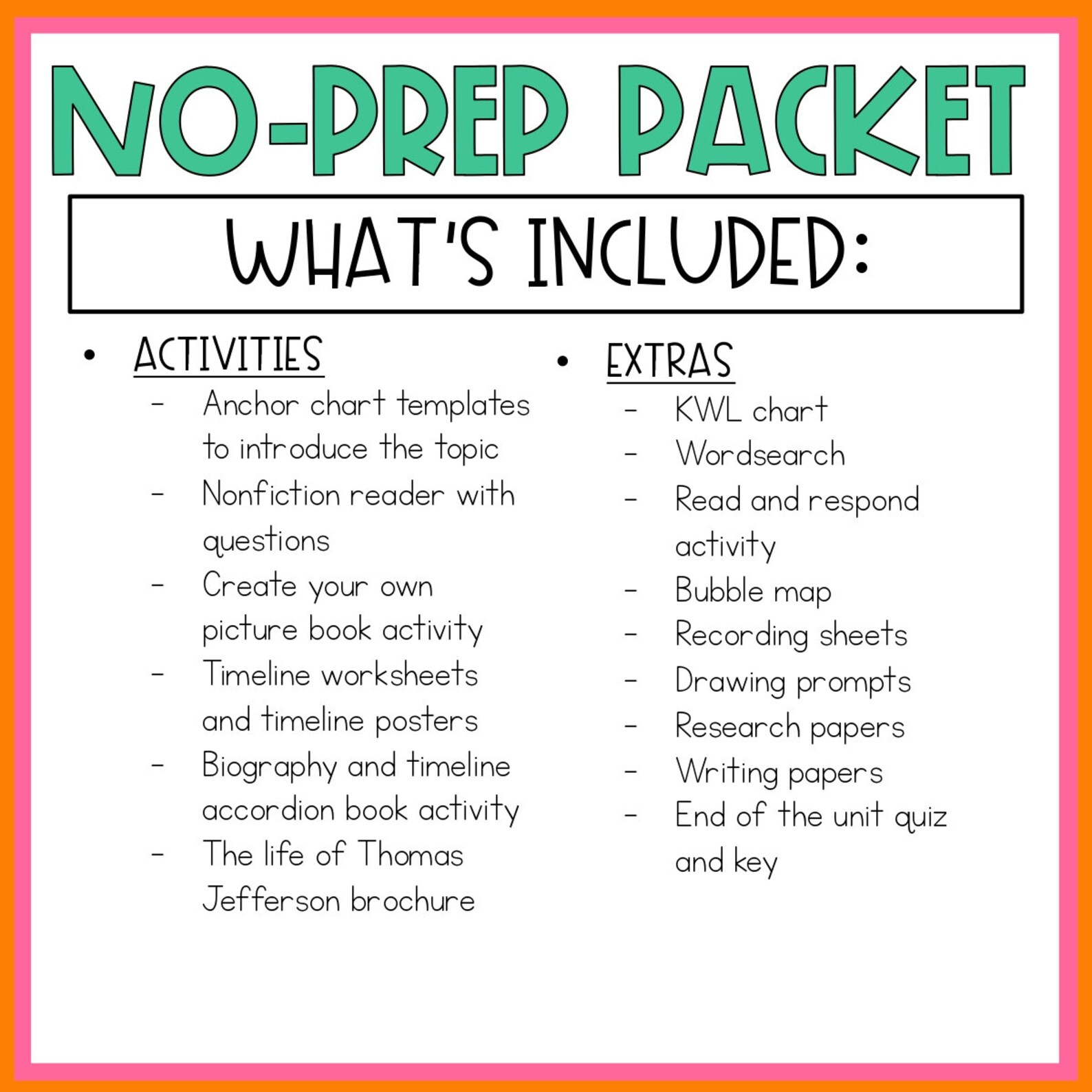 Thomas Jefferson Activities and History Worksheets Pack - Etsy