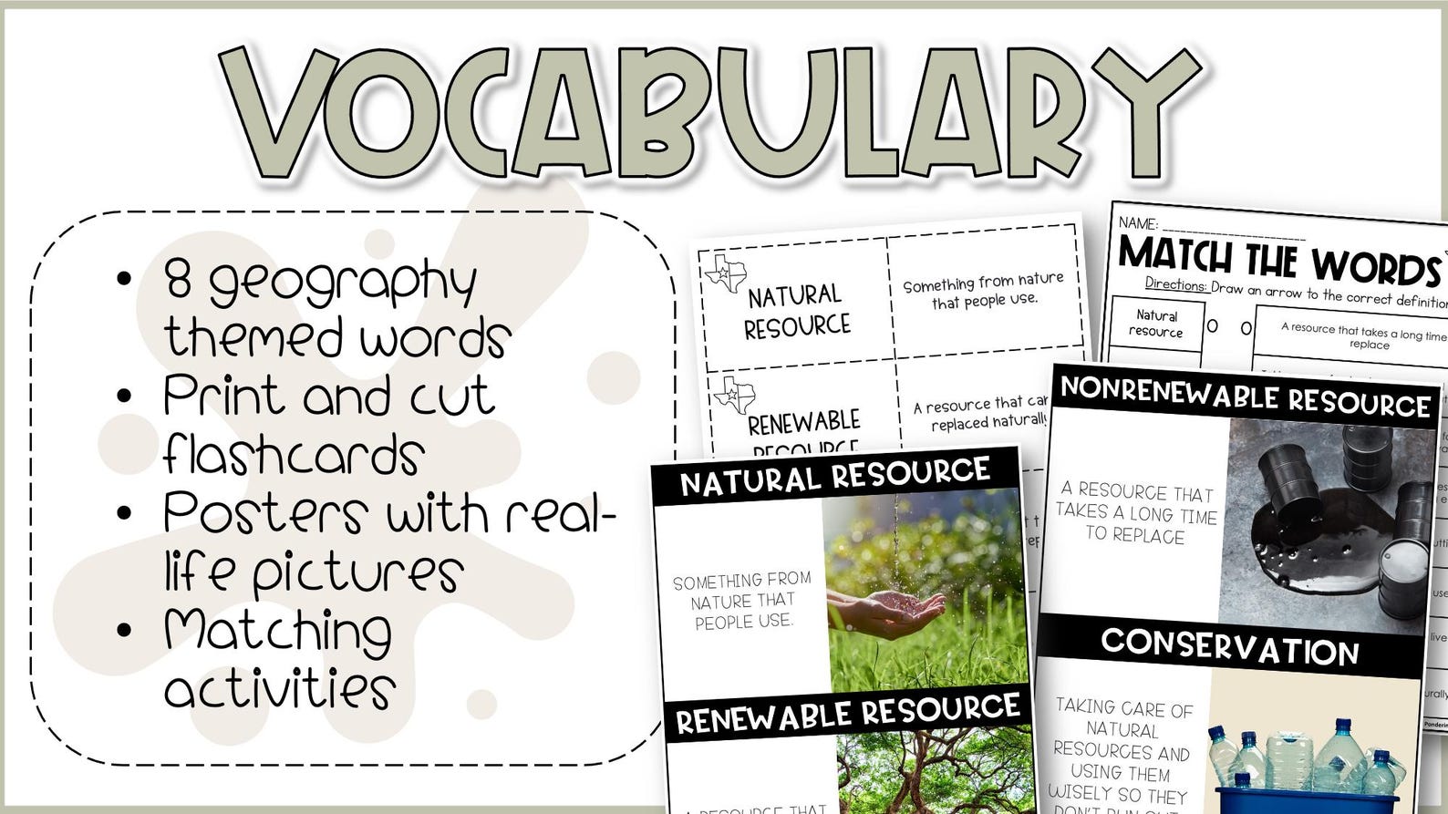 Natural Resources Worksheets – 4th Grade Texas Social Studies TEKS Unit ...