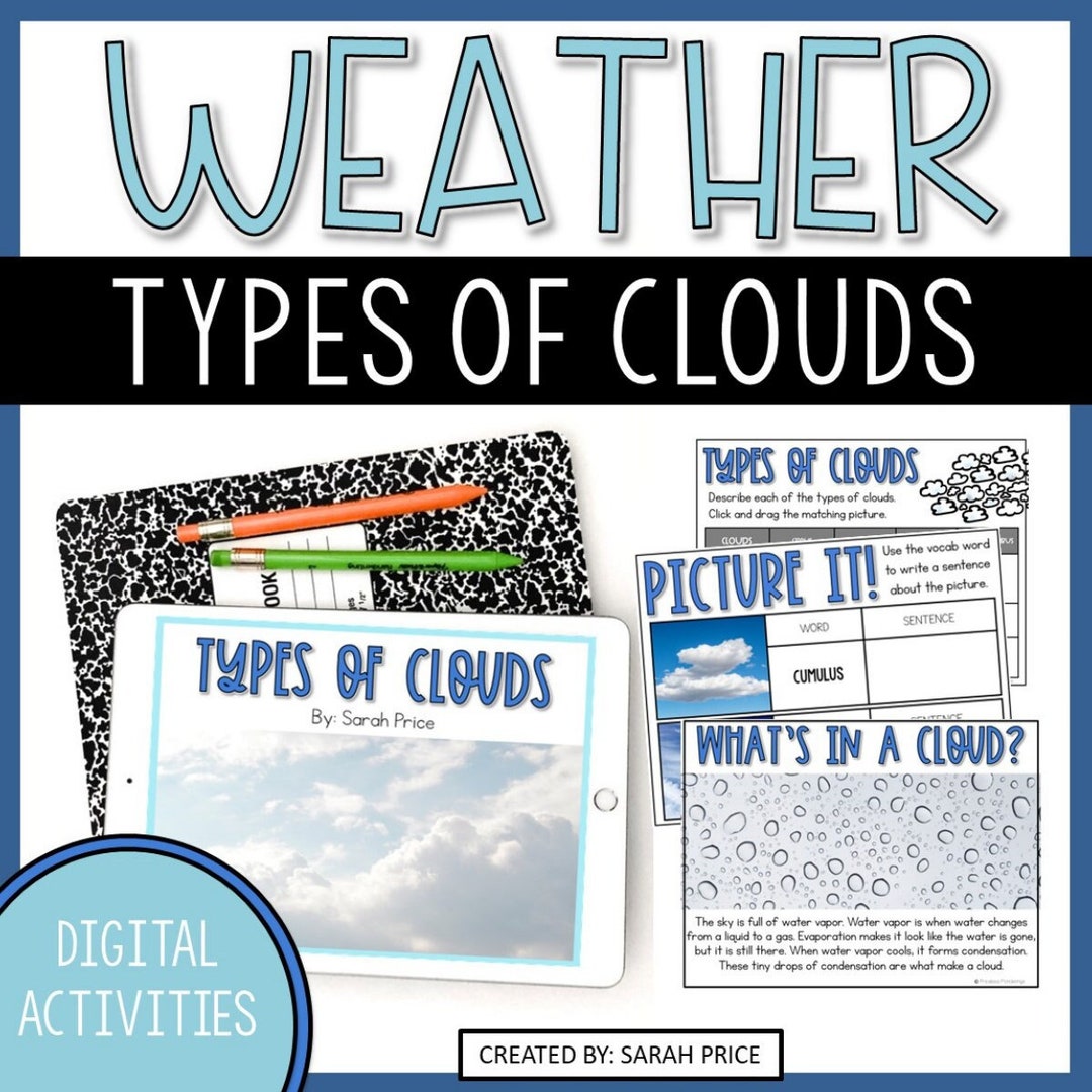 Types of Clouds Unit - 2nd and 3rd Grade Science Digital Activities - Etsy