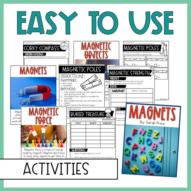 2nd & 3rd Grade Science Magnets Unit - Magnetism Activities, Science ...