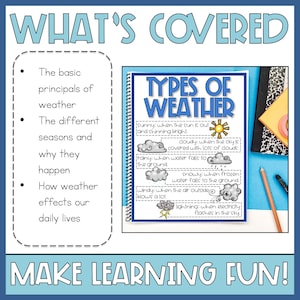 Types of Weather & Four Seasons Activities - 2nd and 3rd Grade Earth ...